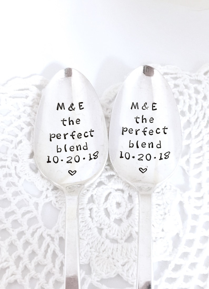 Custom Coffee Spoons Vintage Hand Stamped Teaspoons - Etsy