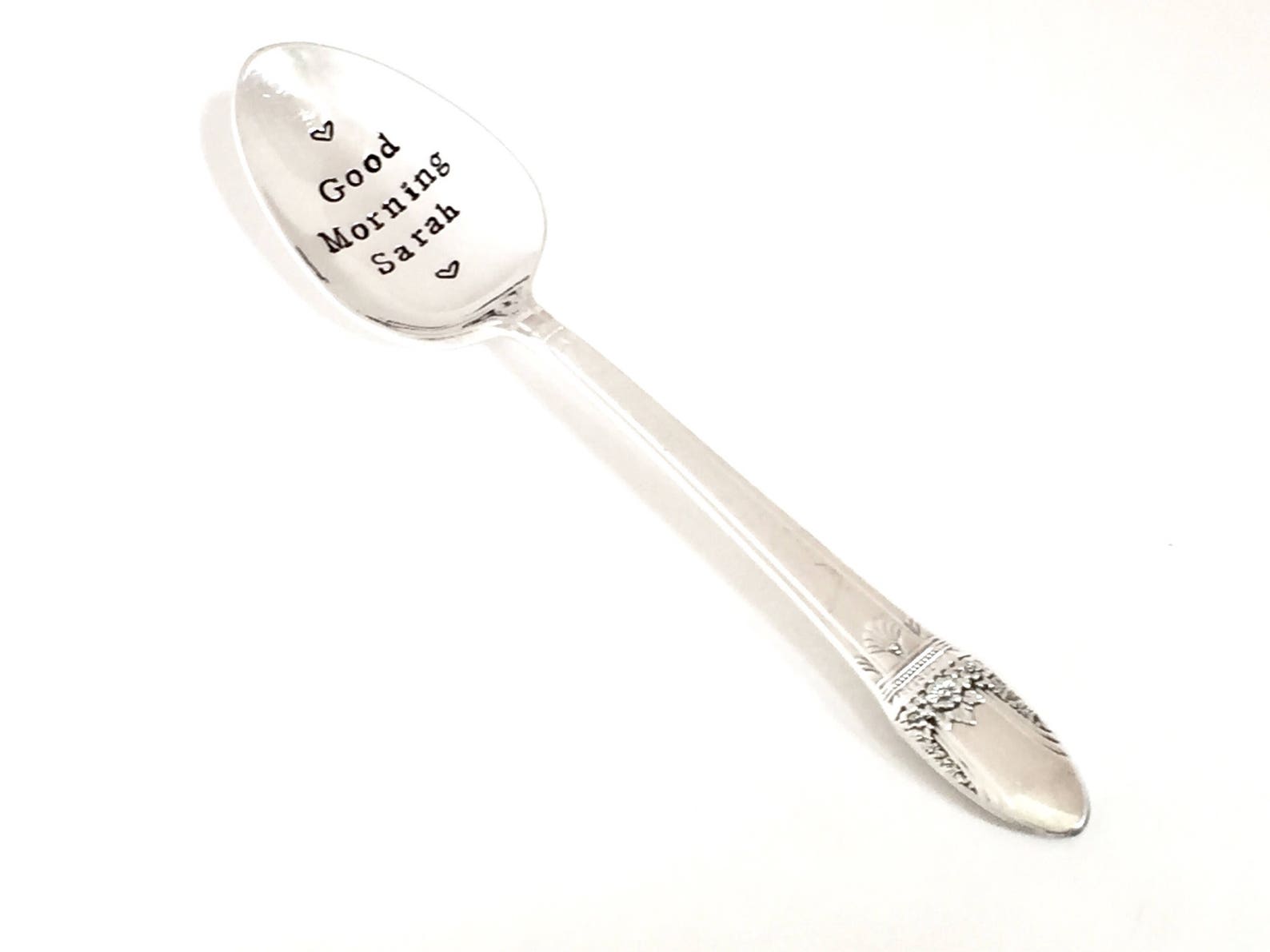 Good Morning Spoon, Custom Name Spoons, Vintage Hand Stamped Teaspoon ...