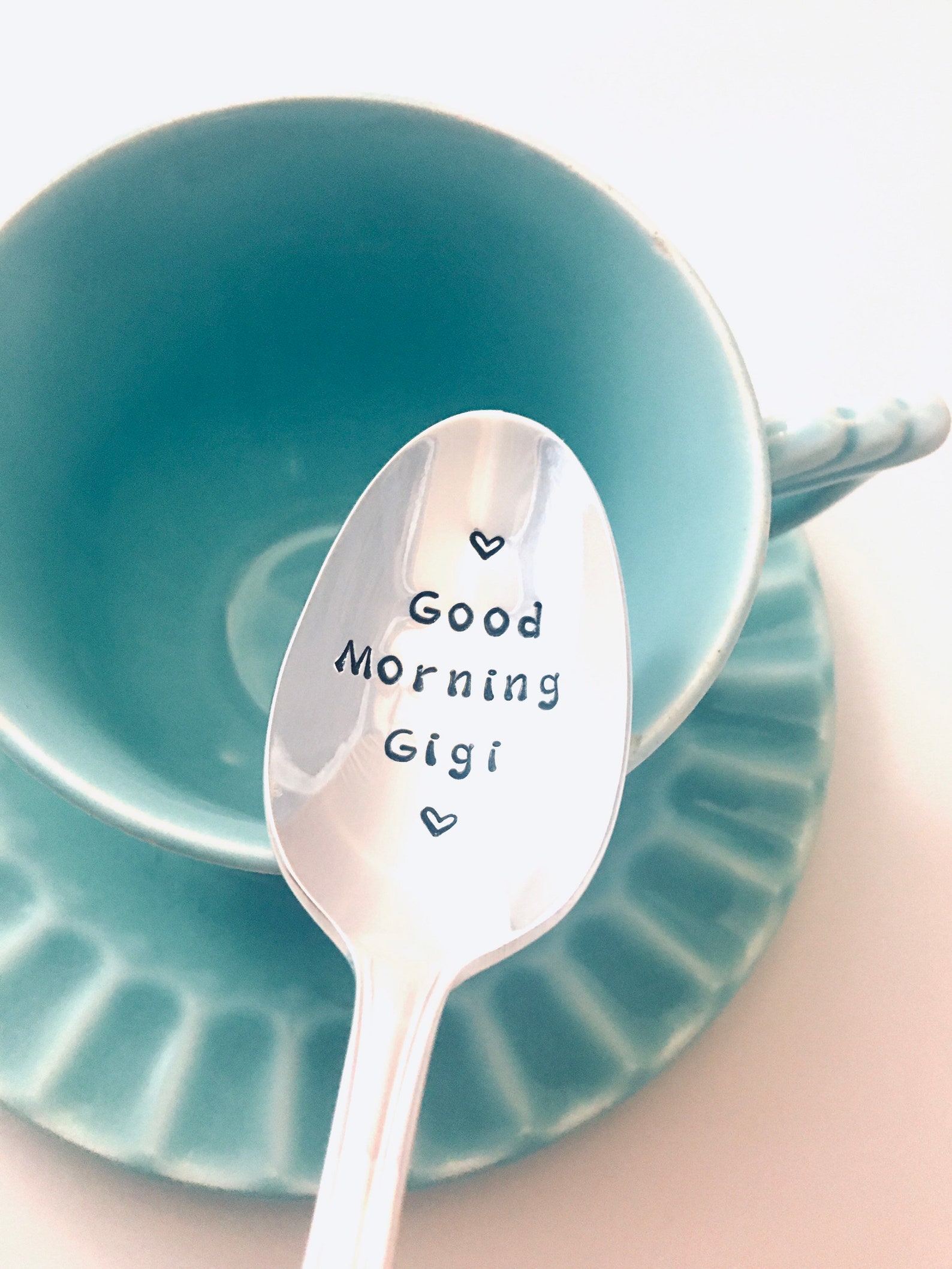 Custom Name Good Morning Spoon Vintage Handstamped Coffee - Etsy