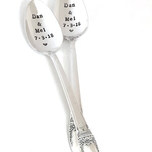 Wedding Spoons, Vintage Hand Stamped Teaspoons, Mr & Mrs Coffee Spoon ...