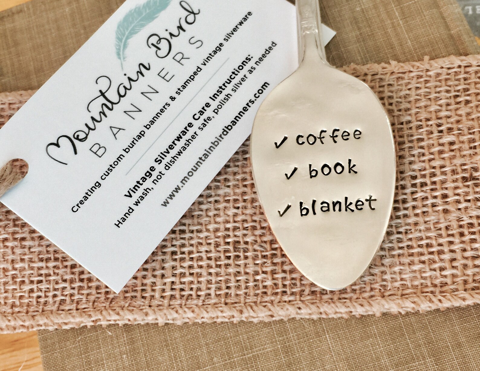 Hand stamped bookmarks vintage spoon bookmark engraved | Etsy