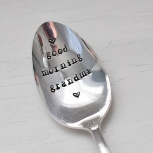 Good Morning Grandma Spoon - Grandparents Gift - Pregnancy Reveal Spoon ...