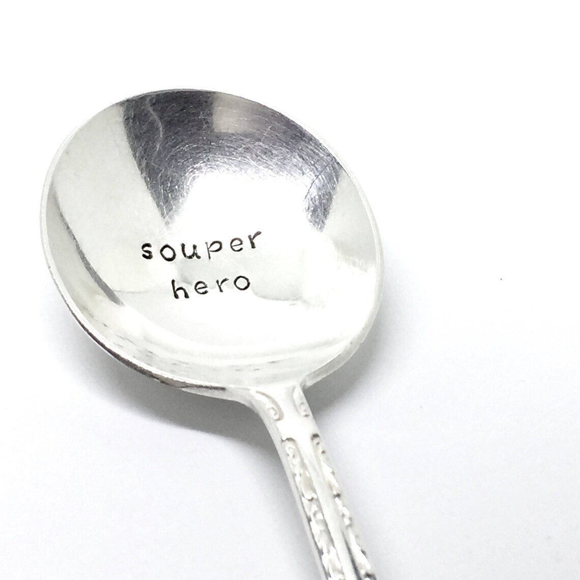 Souper Hero Soup Spoon Custom Hand Stamped Soup Spoon - Etsy