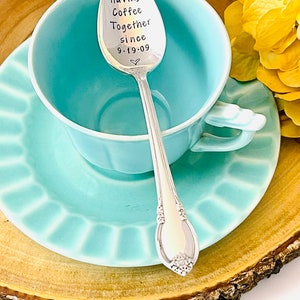 Custom Anniversary Spoon, Vintage Silver Plated Teaspoon, Wedding Date ...