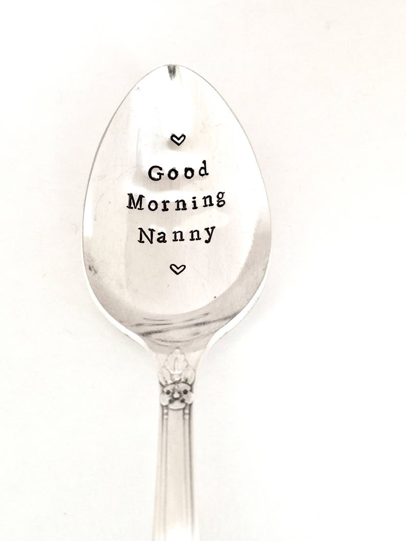Custom Hand Stamped Vintage Spoons Good Morning Spoon Good - Etsy
