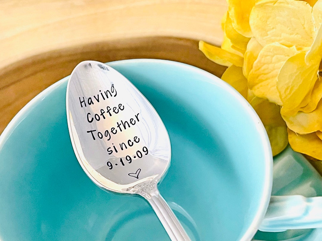 Custom Anniversary Spoon, Vintage Silver Plated Teaspoon, Wedding Date ...