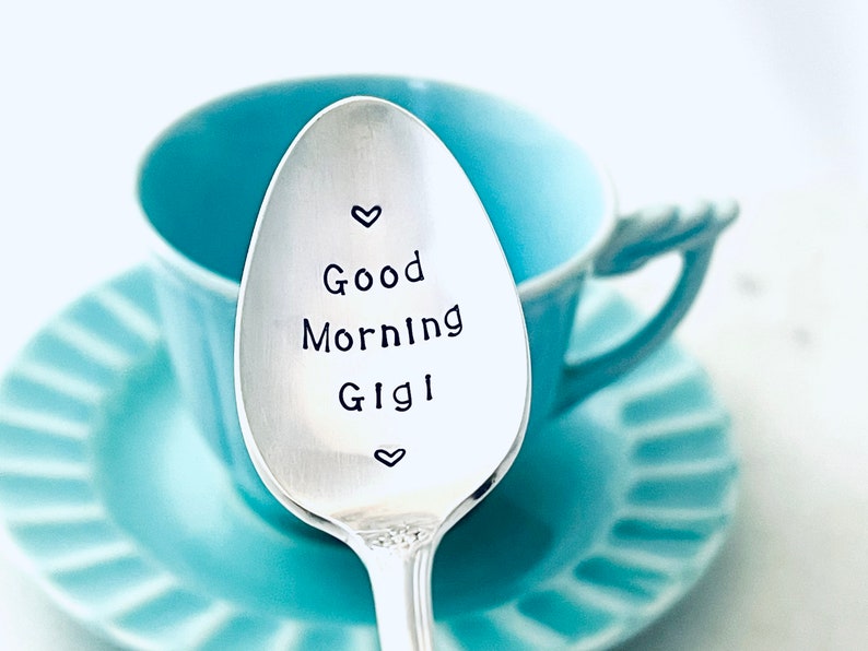 Custom Name Good Morning Spoon Vintage Handstamped Coffee - Etsy