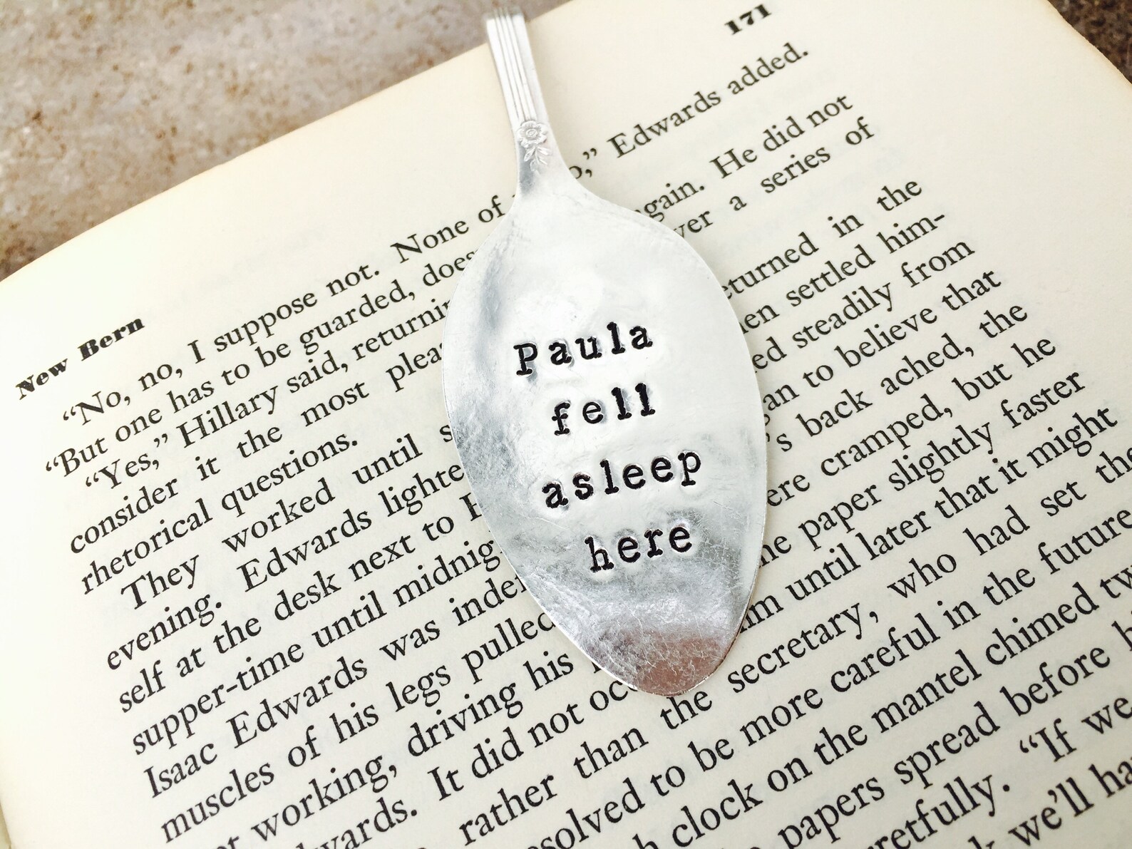 Personalized spoon bookmark Custom bookmarks Flattened spoon | Etsy