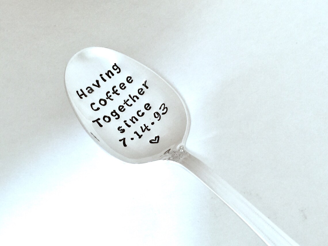Custom Anniversary Spoon Vintage Silver Plated Teaspoon - Etsy