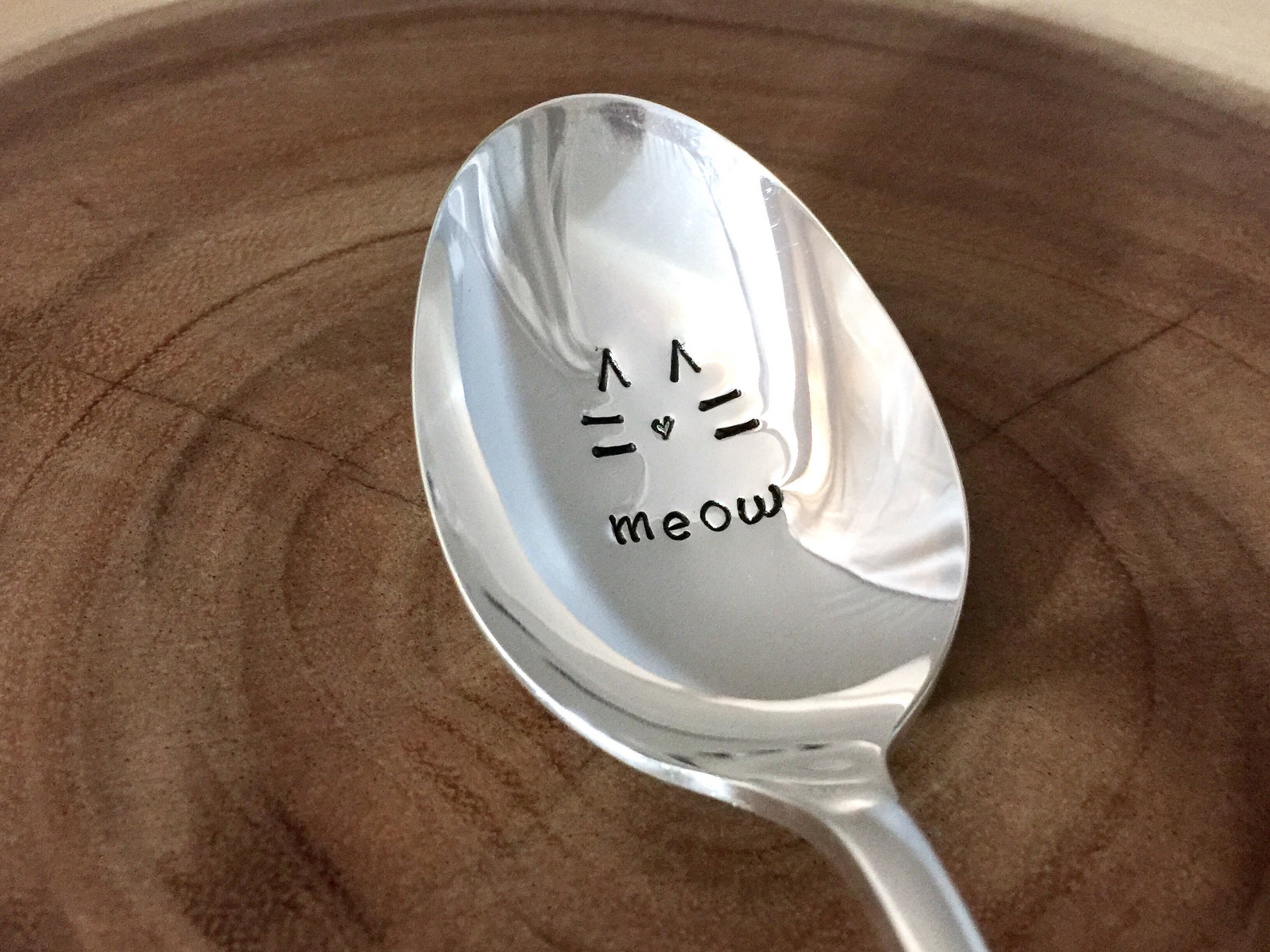 Vintage Silver Plated Spoon Cat Lover Spoon Custom Hand - Etsy