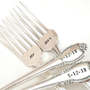 Custom Wedding Forks, Vintage Hand Stamped Forks, Engagement Gift Ideas ...