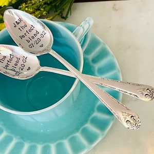 Custom Coffee Spoons - Vintage Hand Stamped Teaspoons - Engraved Spoons ...