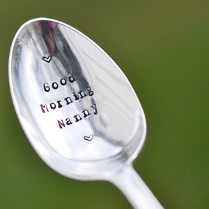 Custom Good Morning Spoon - Engraved Hand Stamped Vintage Spoon Gift ...