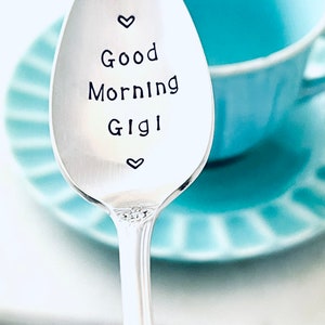 Custom Name Good Morning Spoon, Vintage Handstamped Coffee Spoons ...