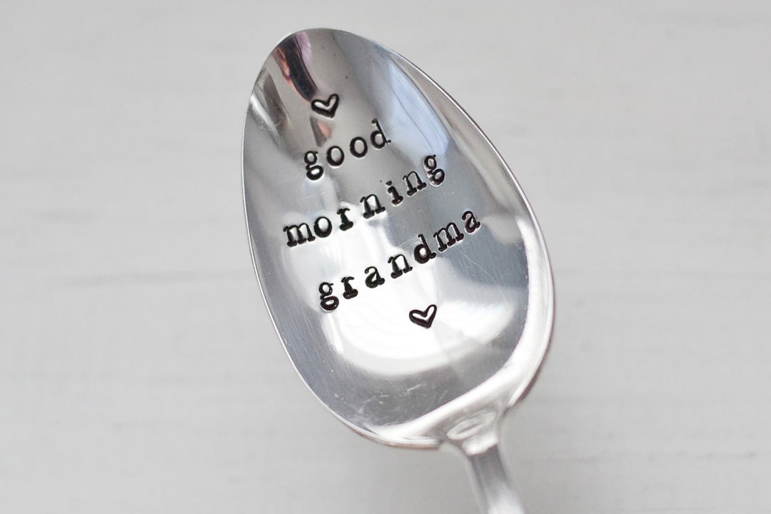 Good Morning Grandma Spoon - Grandparents Gift - Pregnancy Reveal Spoon ...