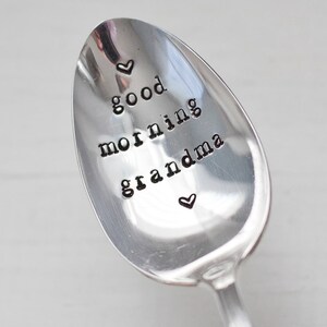 Good Morning Grandma Spoon - Grandparents Gift - Pregnancy Reveal Spoon ...