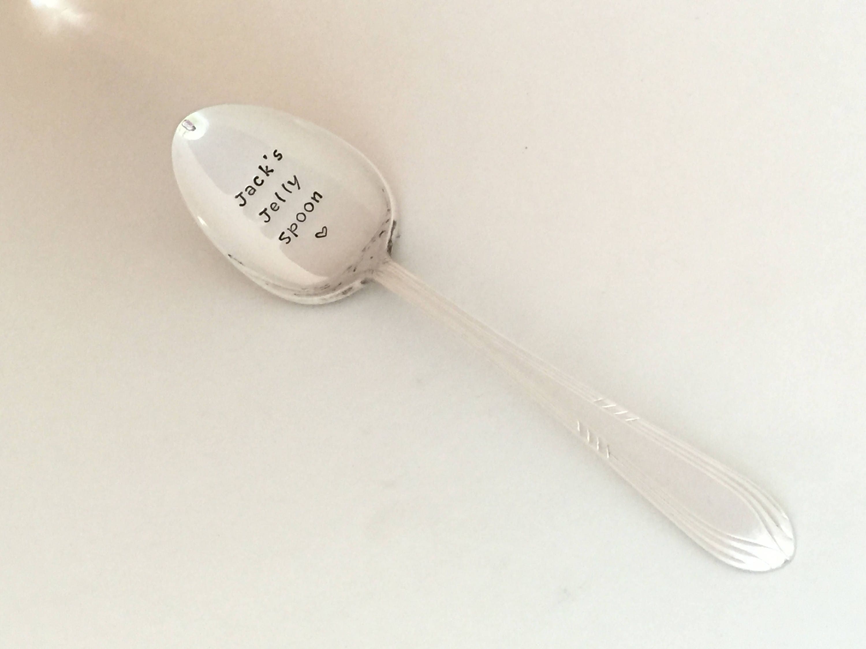 Custom Vintage Hand Stamped Spoon, PB&J, My Jelly Spoon, Personalized ...