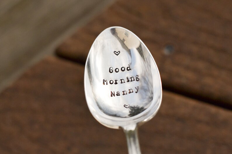Custom Good Morning Spoon Engraved Hand Stamped Vintage Etsy