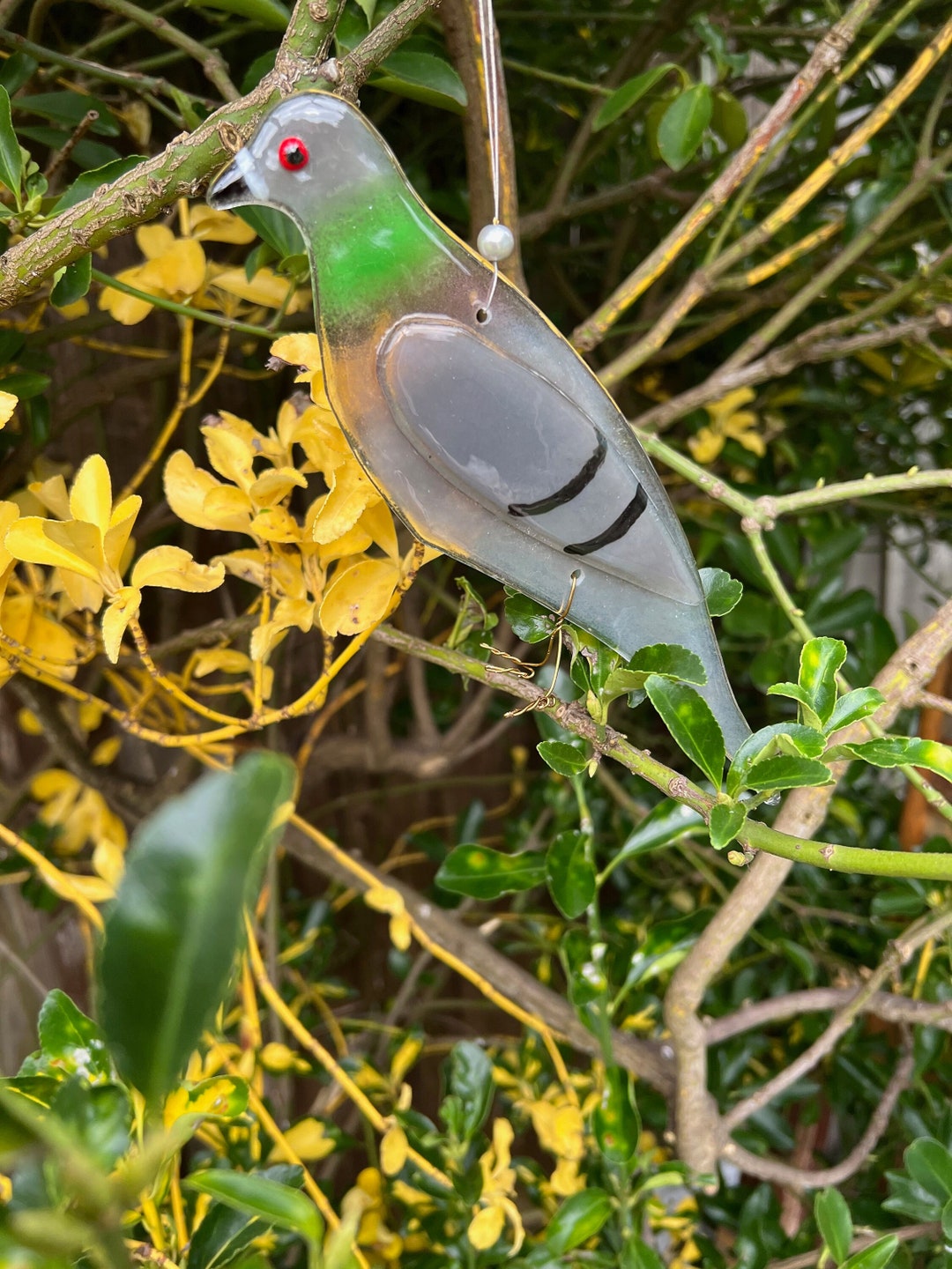 Pigeon Fused Glass Bird Garden Bird British Bird Mothersday Gift Bird ...