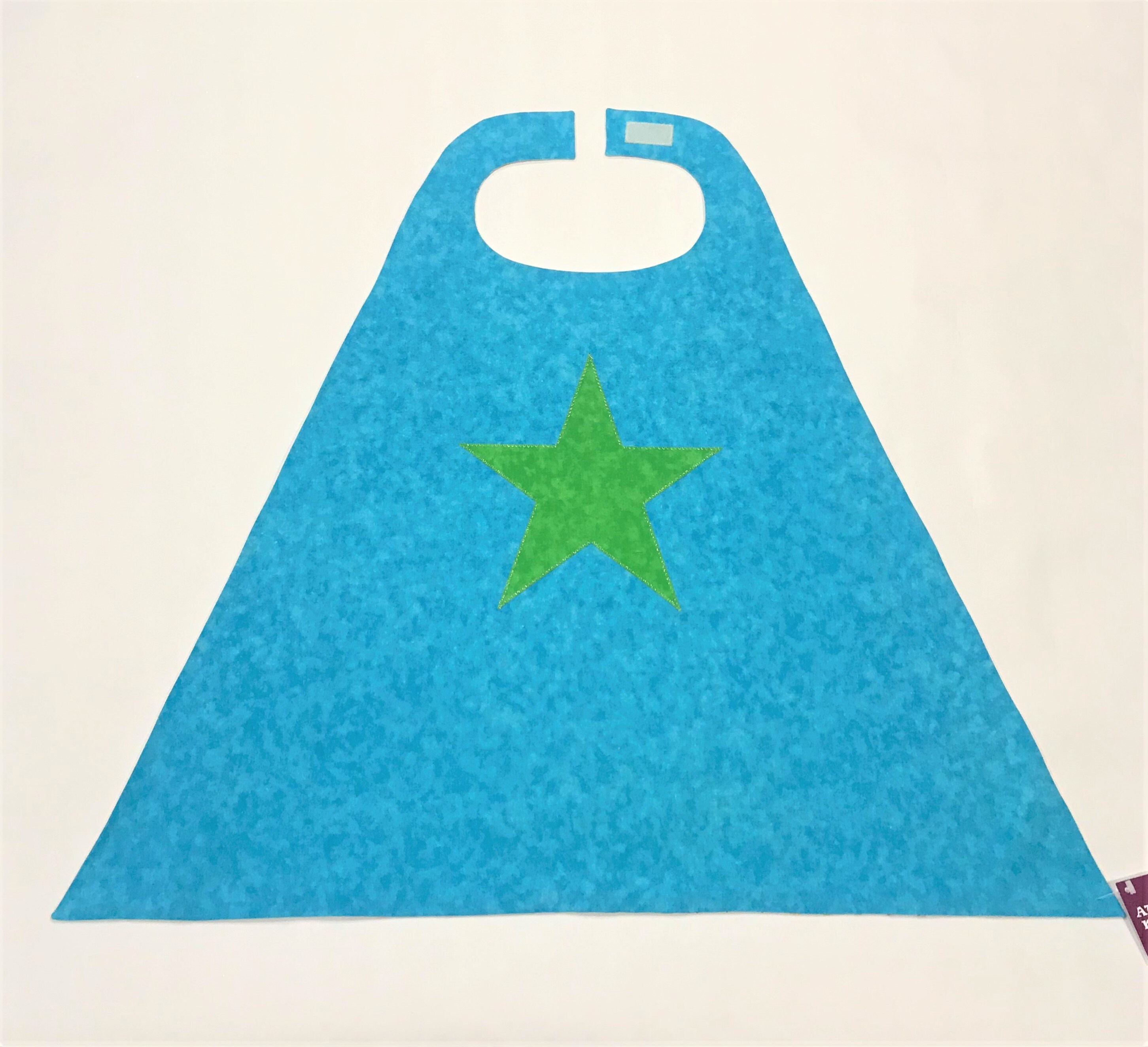 Kid Size - Turquoise Superhero Cape With Bright Green Star - Free ...