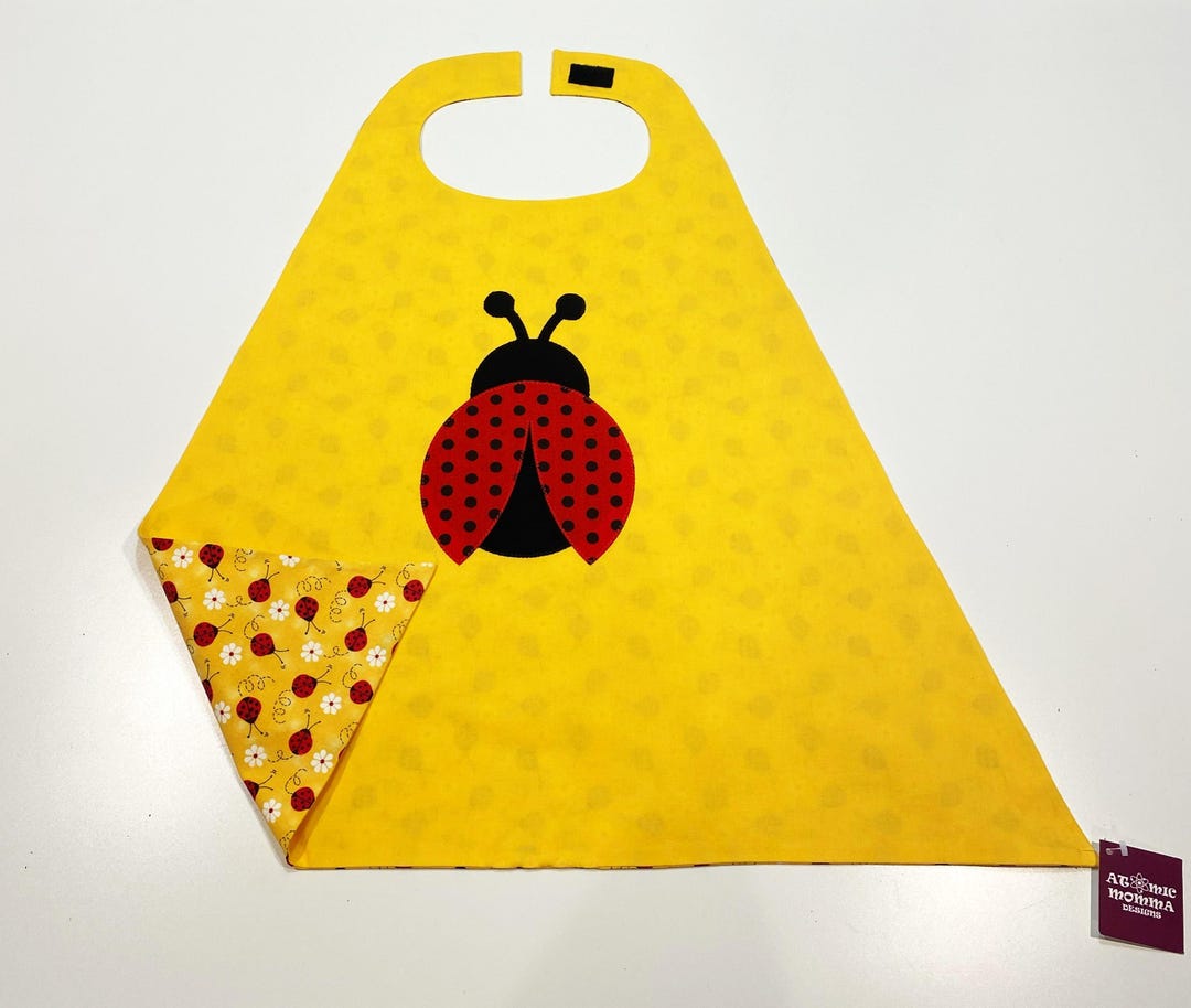 Kid Size - Yellow Lady Bug Superhero Cape - Free Shipping in USA - Etsy
