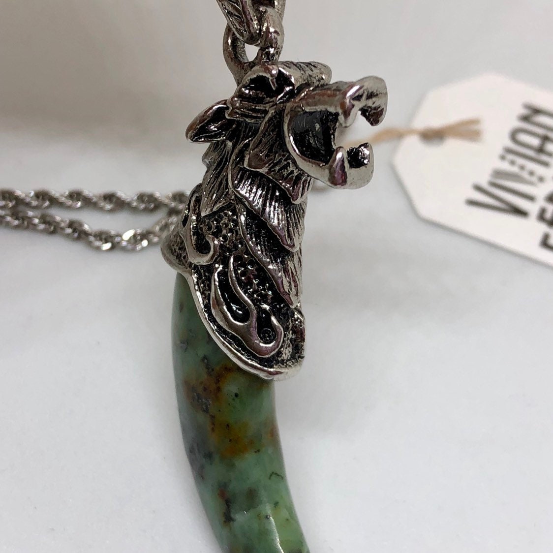 Pendant necklace, wolf pendant, amulet pendant, patience pendant, men ...