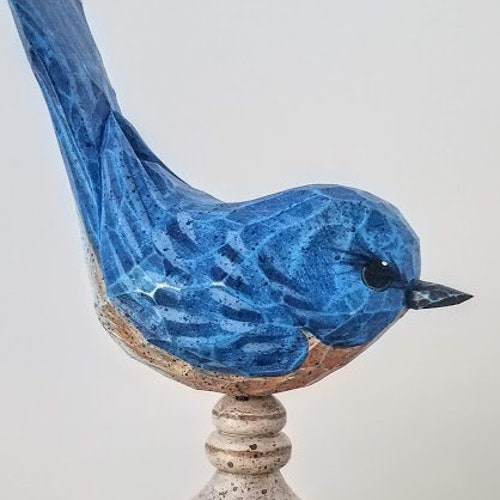 Hand Carved Windowsill Bird bluebird Carved From White Pine. - Etsy