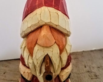 Hand Carved Santa Claus Figurine | Folk Art Wooden Christmas Decor ...