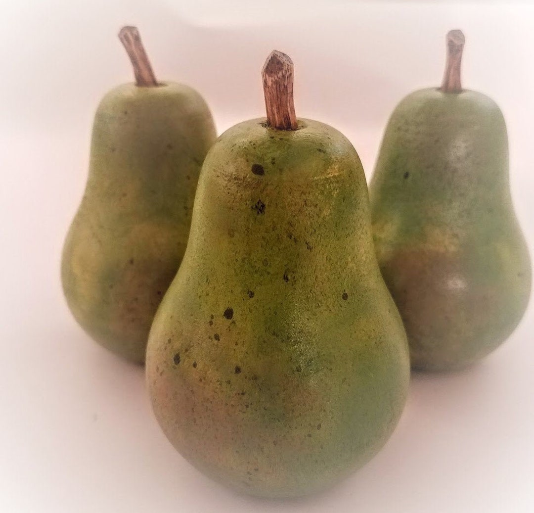 Wood Carved Pears - Etsy