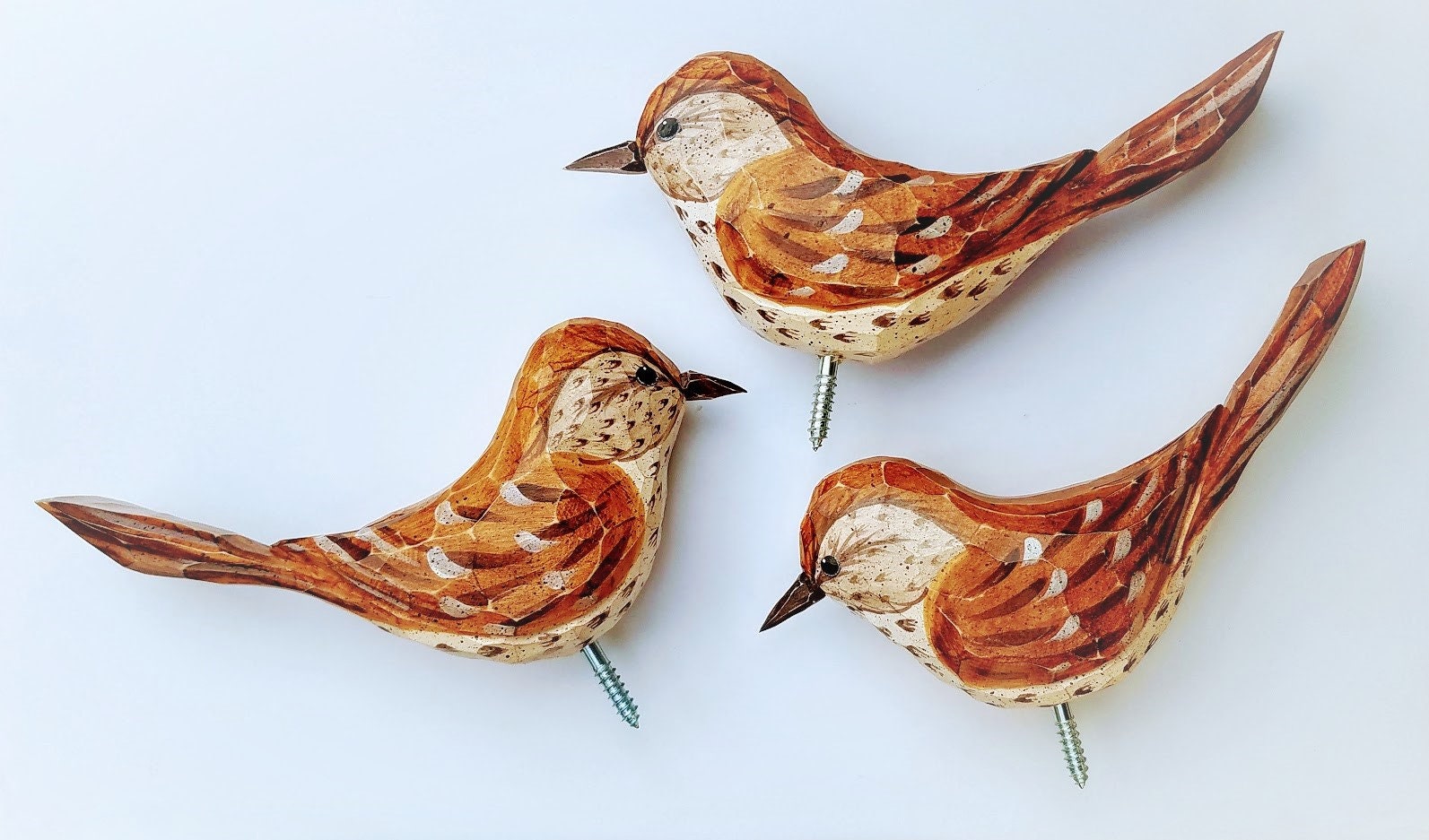 Hand Carved Garden Post Birds - Etsy