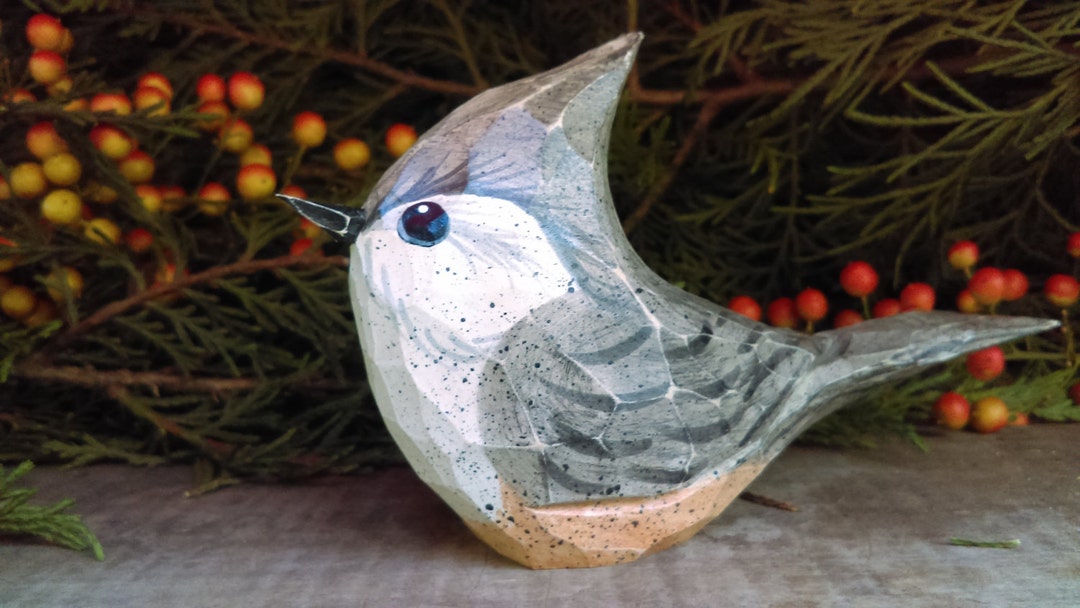Hand Carved Windowsill Bird (titmouse) - Etsy
