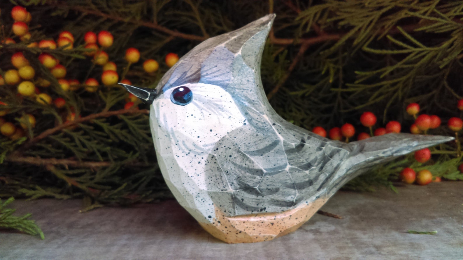 Hand Carved Windowsill Bird titmouse - Etsy
