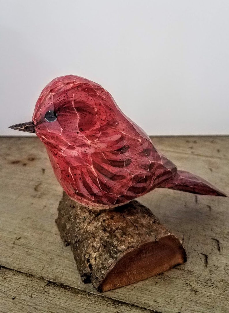 Wood Carved Purple Finch - Etsy