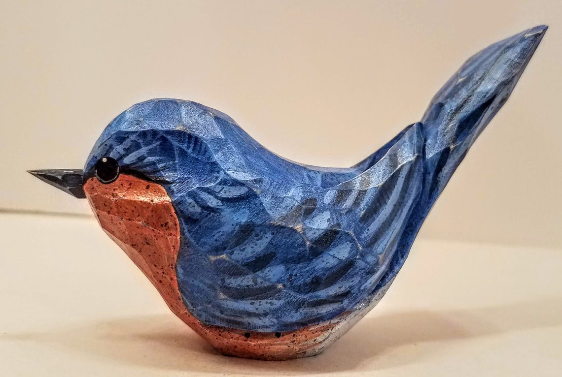 Hand Carved Windowsill Bird (bluebird) Carved From White Pine. - Etsy
