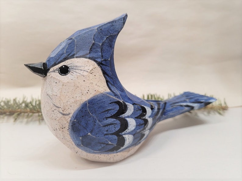Hand Carved Windowsill Bird (bluejay) - Etsy