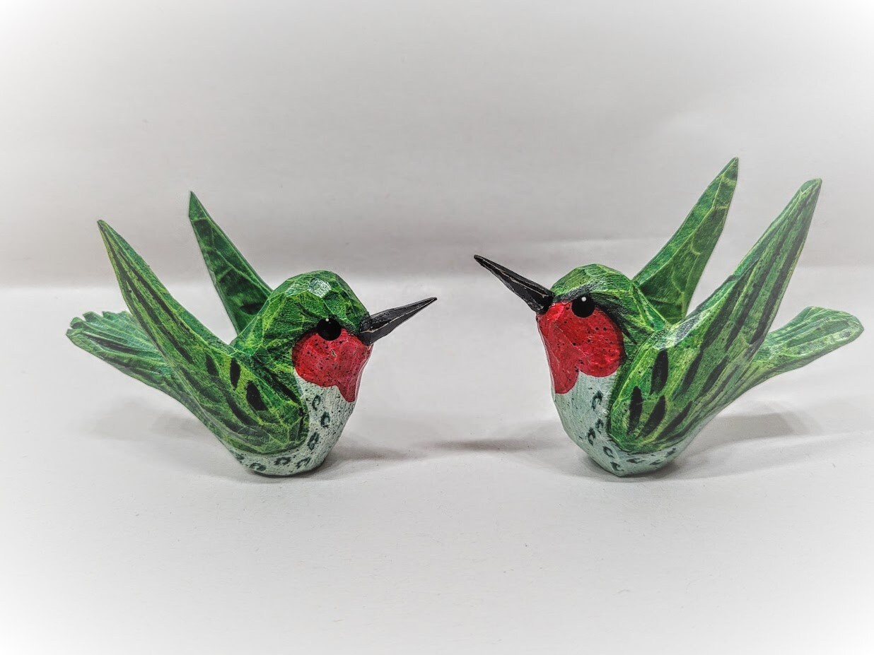 Hummingbird Windowsill Carved Bird - Etsy