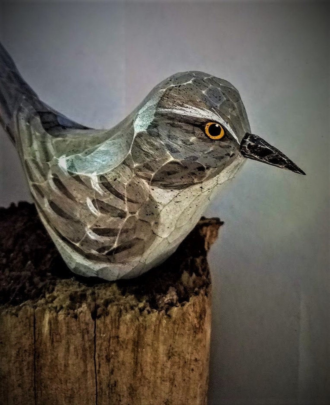 Hand Carved Windowsill Bird (mockingbird) - Etsy