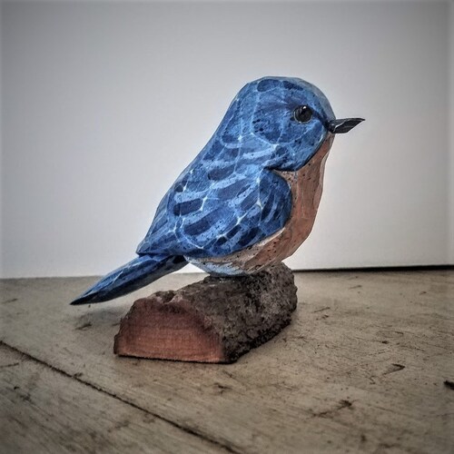 Hand Carved Windowsill Bird bluebird Carved From White Pine. - Etsy