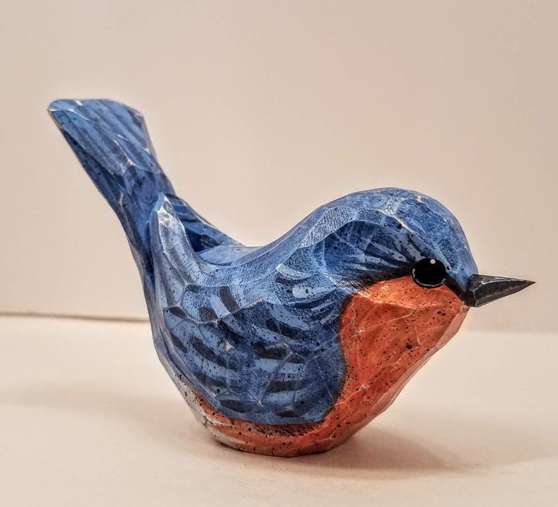 Hand Carved Windowsill Bird (bluebird) Carved From White Pine. - Etsy