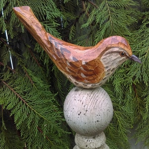 Hand Carved Garden Post Birds - Etsy
