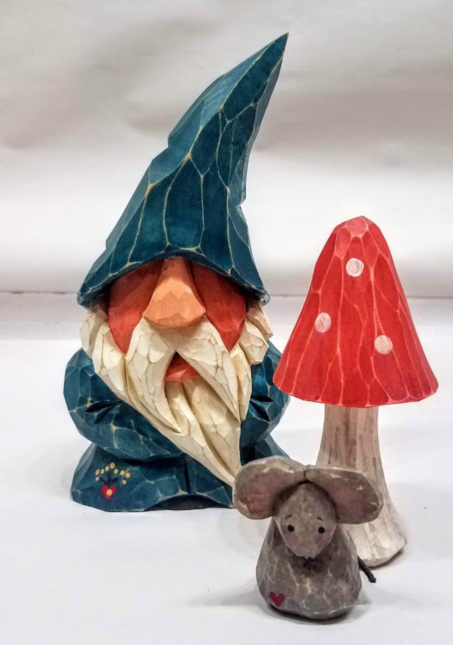 Hand Carved Forest Gnome Mushroom Mouse | Etsy