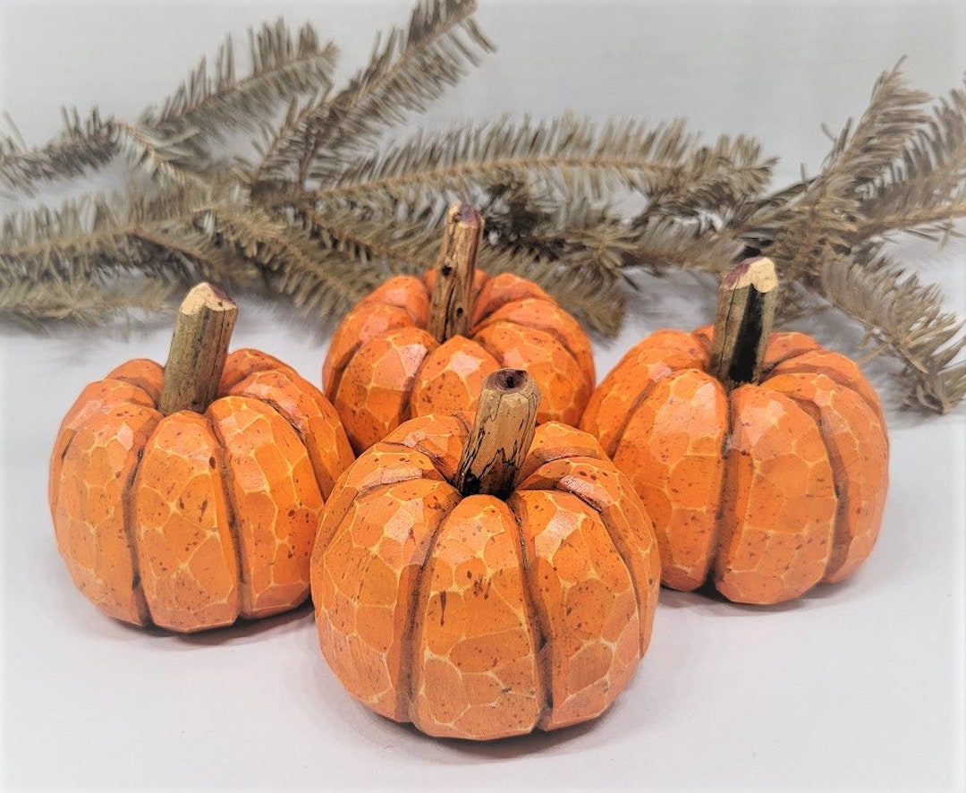 Wood Carved Pumpkins - Etsy