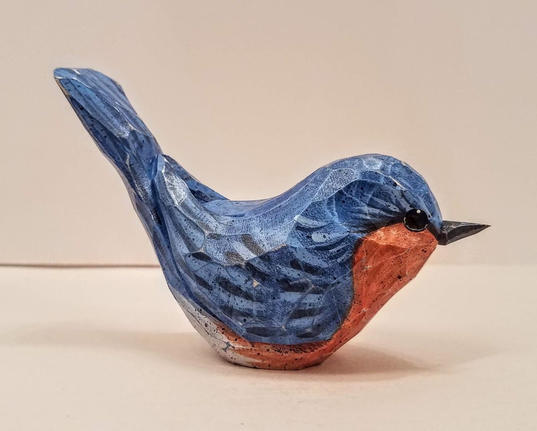 Hand Carved Windowsill Bird (bluebird) Carved From White Pine. - Etsy