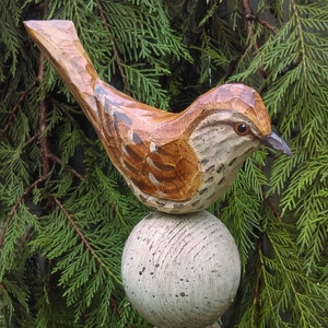 Hand Carved Garden Post Birds - Etsy