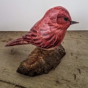 Wood Carved Purple Finch - Etsy