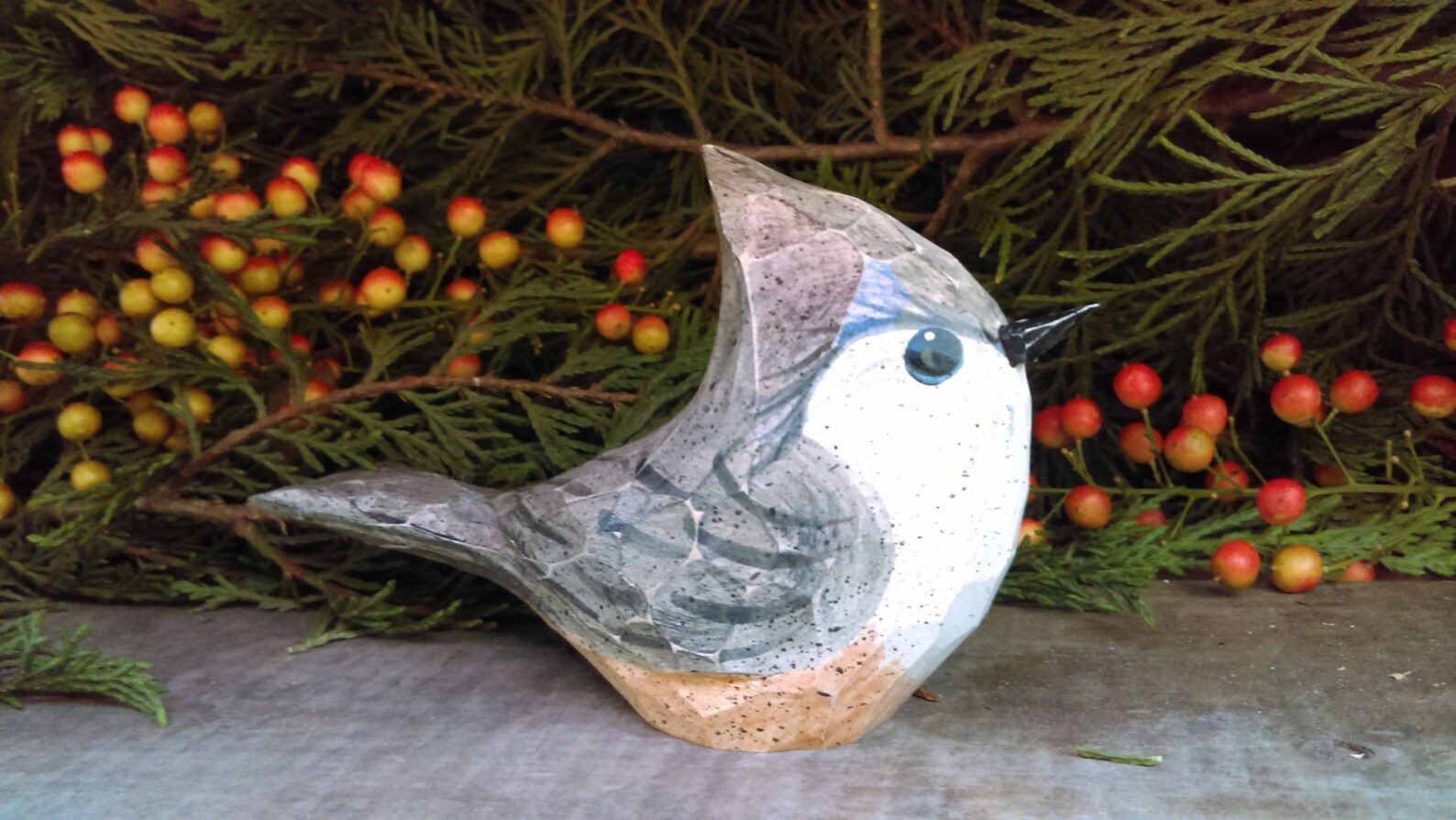 Hand Carved Windowsill Bird titmouse - Etsy