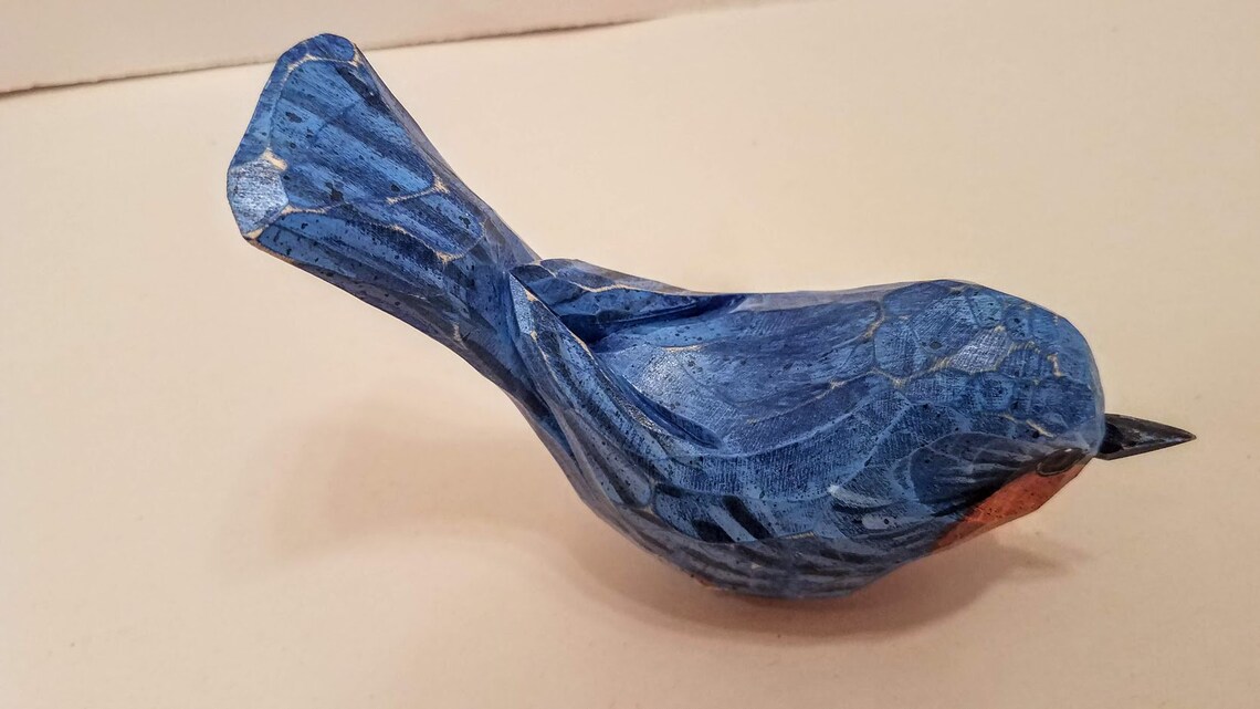 Hand Carved Windowsill Bird (bluebird) Carved From White Pine. - Etsy