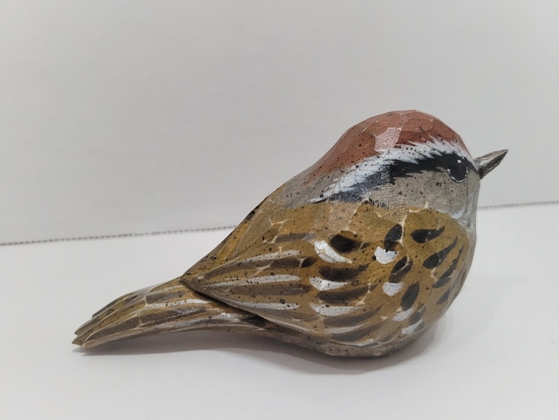 Hand Carved Windowsill Bird (sparrow) - Etsy