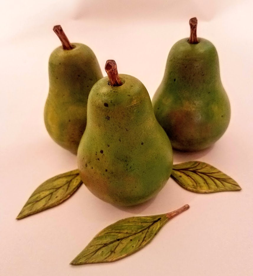 Wood Carved Pears | Etsy