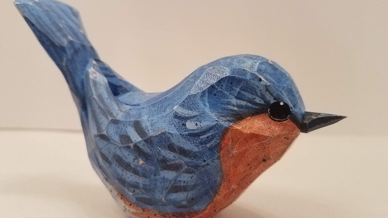 Hand Carved Windowsill Bird (bluebird) Carved From White Pine. - Etsy